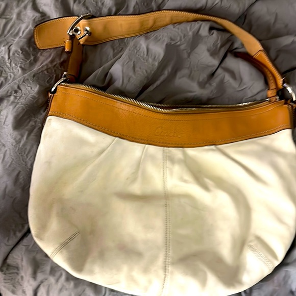 Coach | Bags | Coach Purse Cream Brown | Poshmark